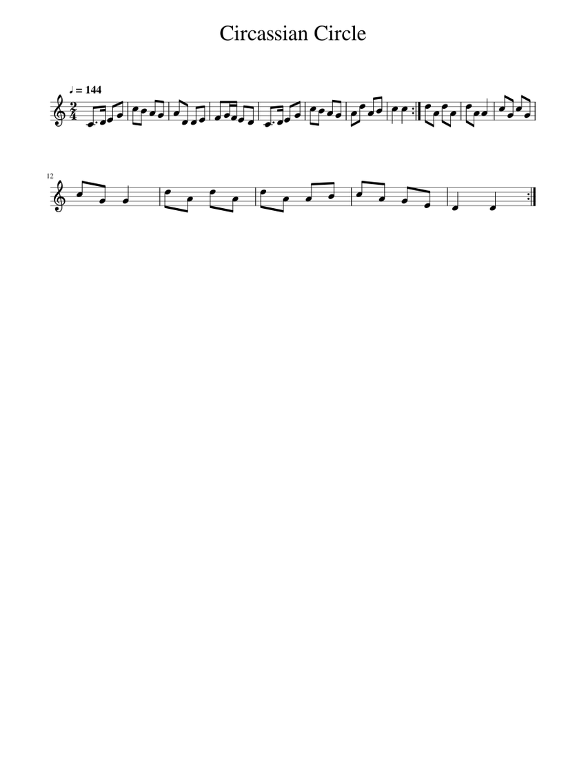 Circassian Circle Sheet music for Piano (Solo) | Musescore.com