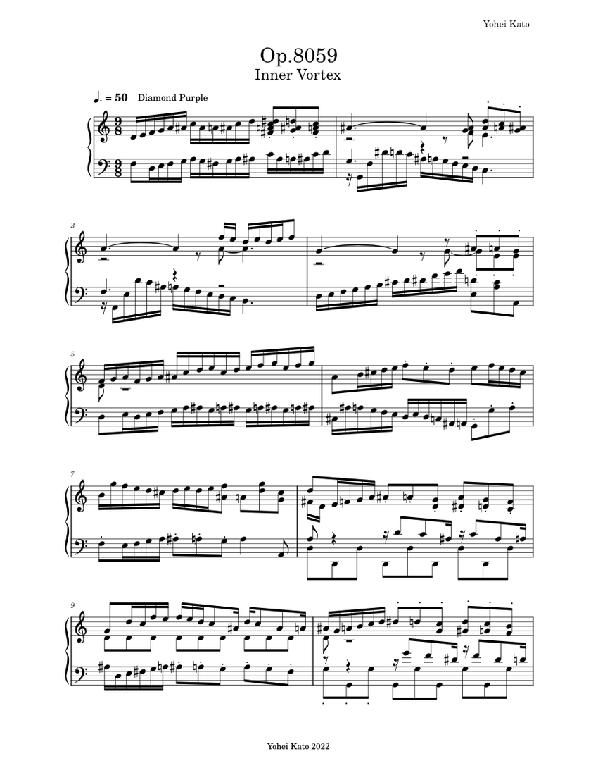 Op.8059 Inner Vortex Sheet music for Piano (Solo) | Musescore.com