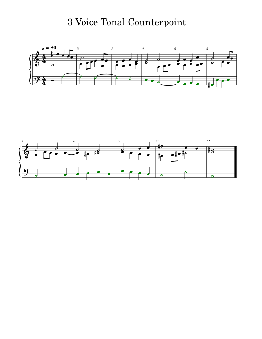3 Voice Tonal Counterpoint Sheet music for Organ (Solo) | Musescore.com