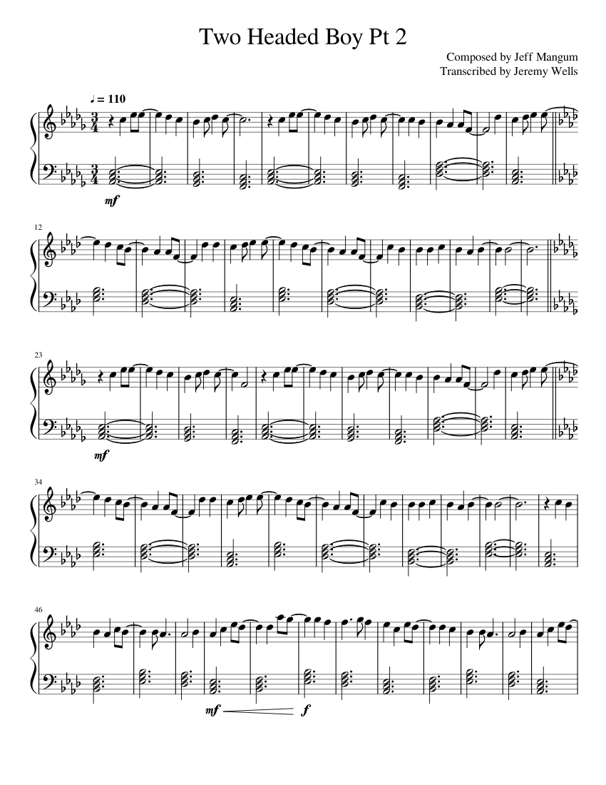 two headed boy chords