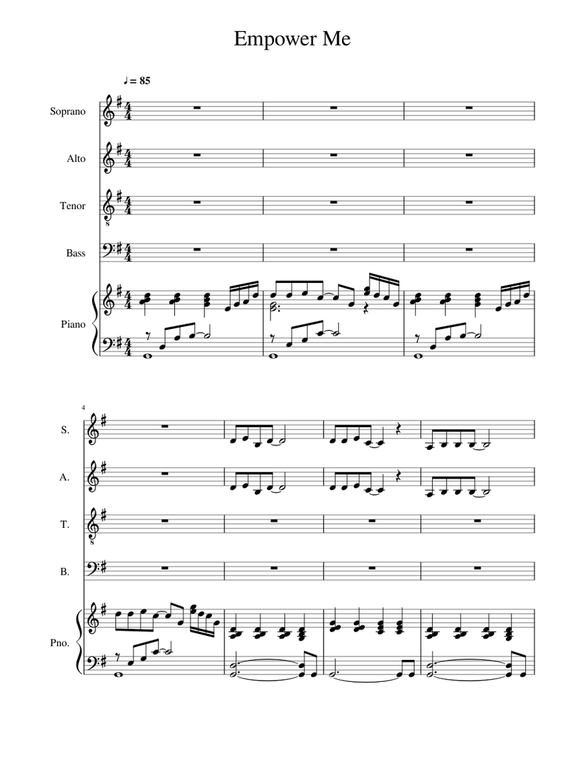 Empower Me Sheet Music for Piano, Soprano, Alto, Tenor & more ...