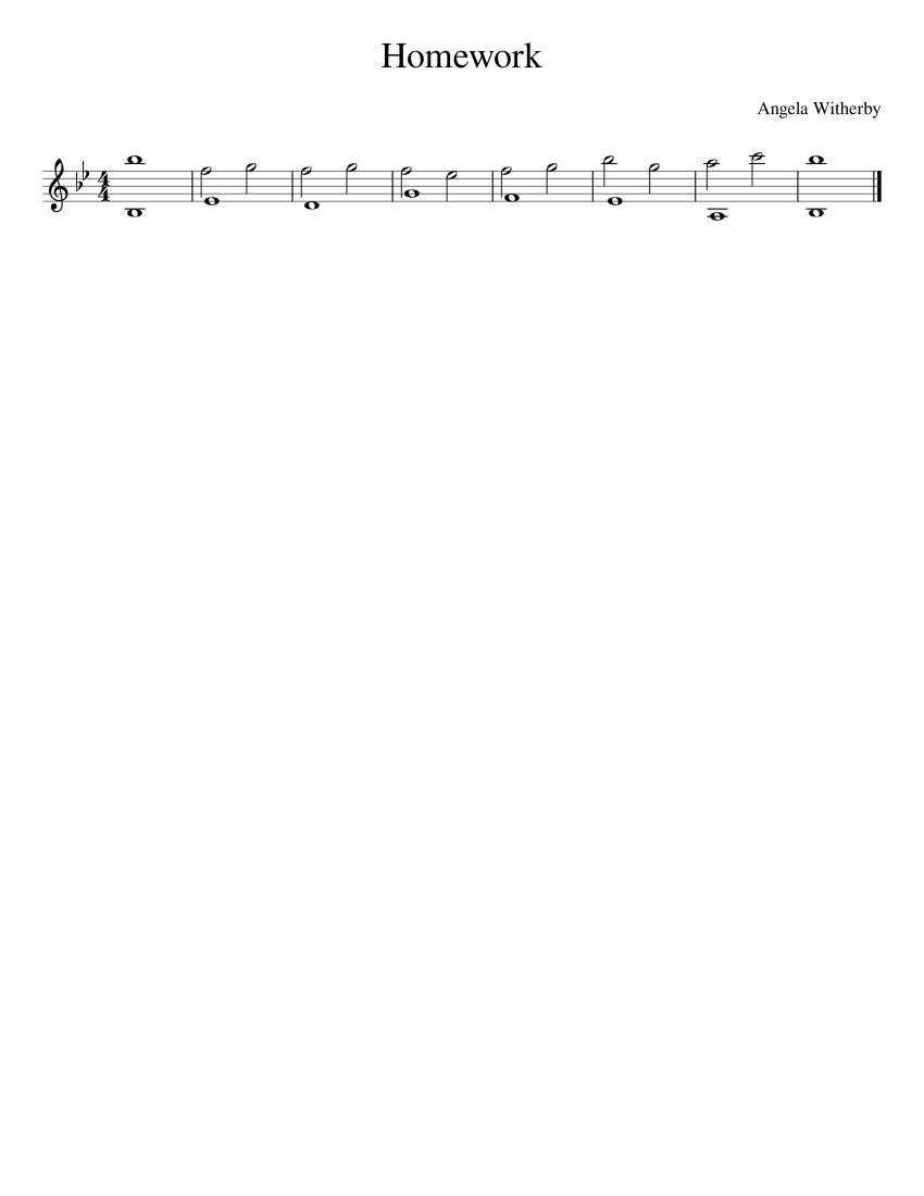 Homework Sheet Music for Piano (Solo) Easy | MuseScore.com