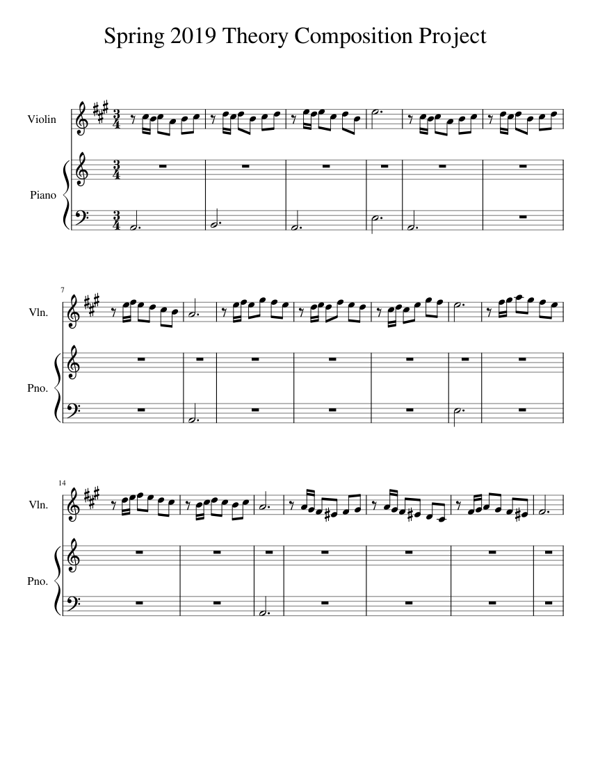 Spring_2019_Theory_Composition_Project Sheet music for Piano, Violin ...