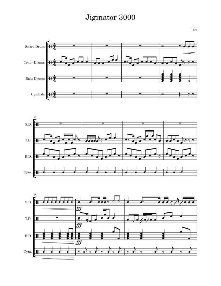 Jig 2 – Oak Mountain High School Jiginator 3000 Sheet music for Snare ...