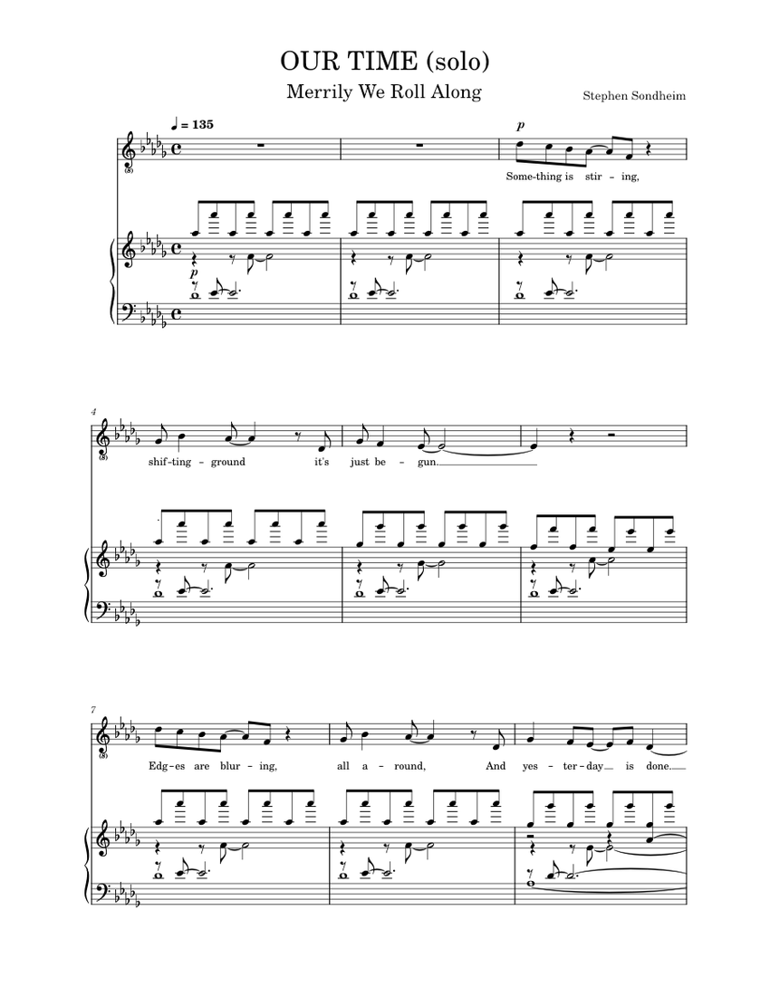 Merrily We Roll Along – Stephen Sondheim - "Our Time" (Solo Version ...