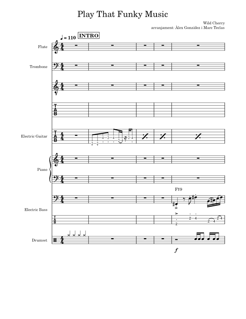 Play that funky music – Wild Cherry Sheet music for Piano, Trombone ...