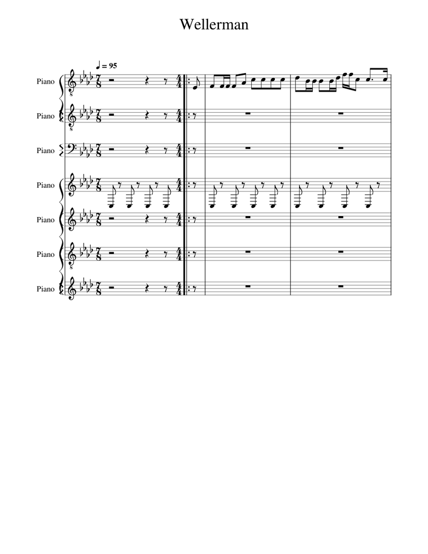 Wellerman Sheet Music for Piano (Mixed Ensemble) | MuseScore.com