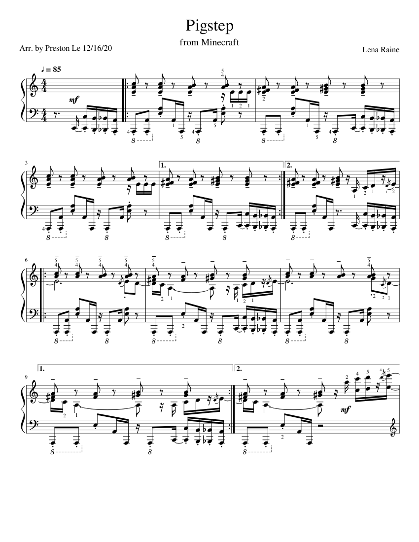 Pigstep (Old) Sheet Music for Piano (Solo) | MuseScore.com