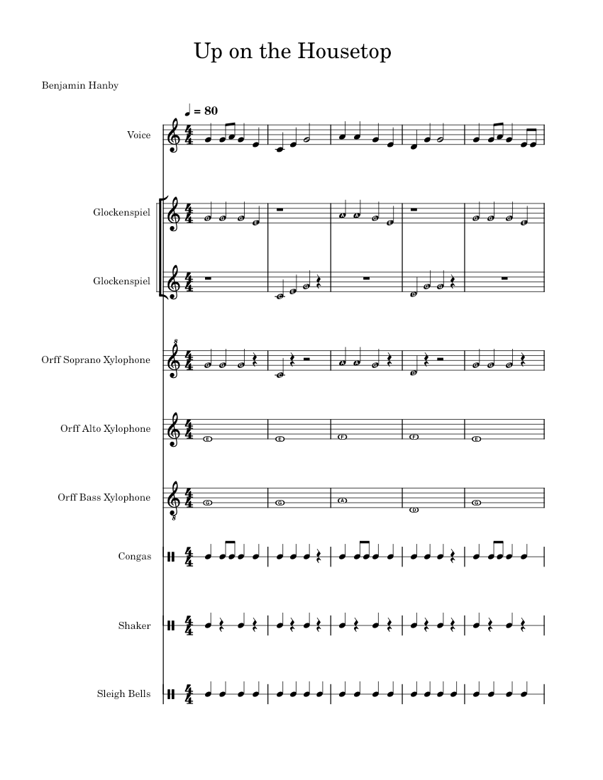 Up On The Housetop – B.R. Hanby Up on the Housetop Sheet Music for ...