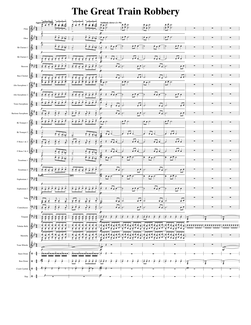 The Great Train Robbery Sheet music for Trombone, Tuba, Flute, Oboe ...