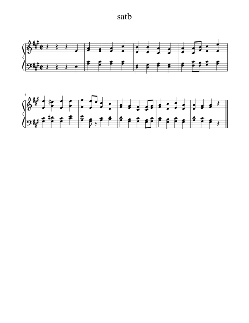 satb Sheet music for Piano (Solo) Easy | Musescore.com