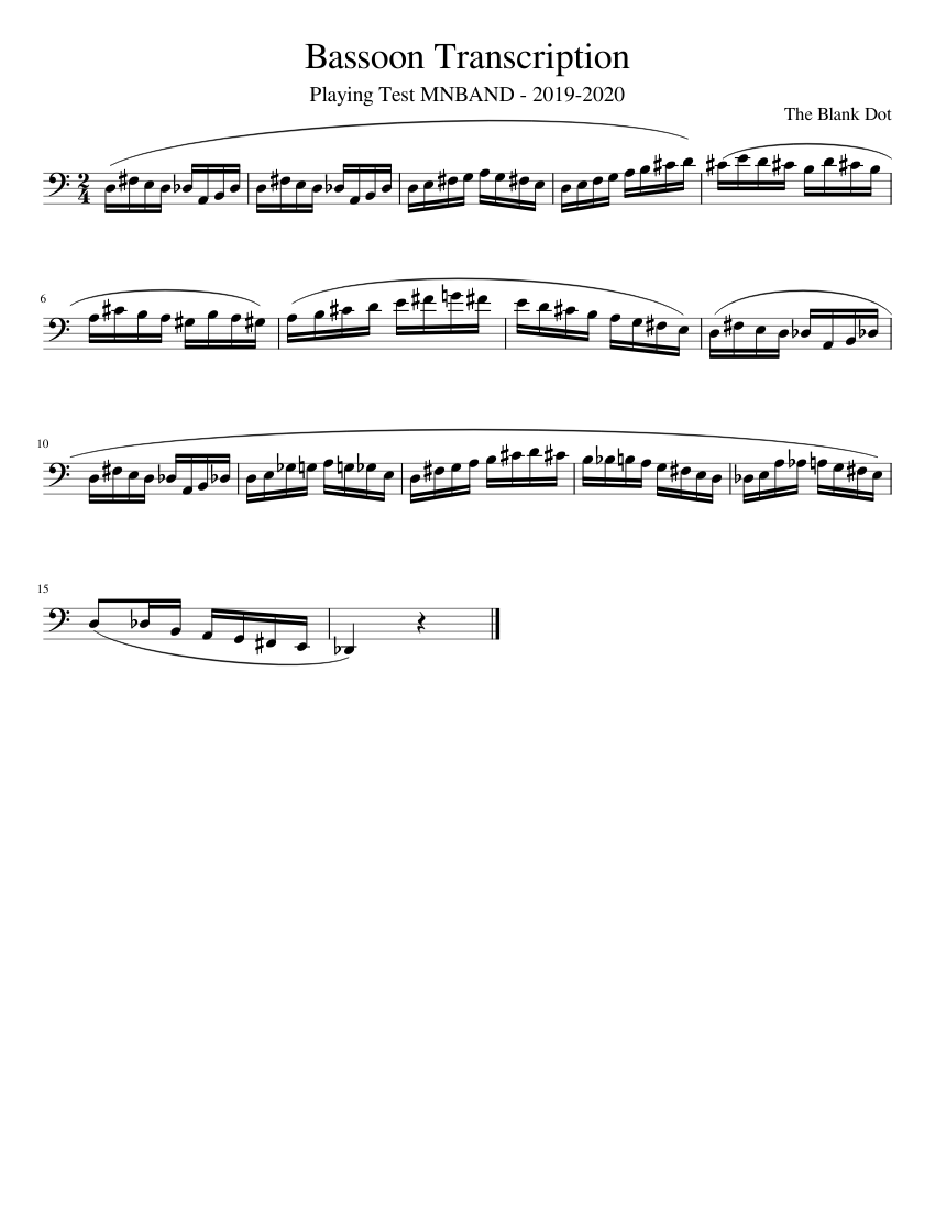 Bassoon Transcription Sheet music for Piano (Solo) Easy | Musescore.com