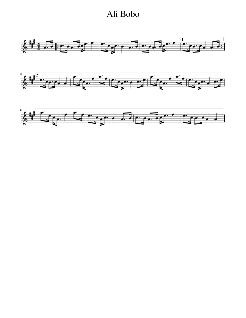 Ali Bobo Sheet music for Piano (Solo) | Musescore.com
