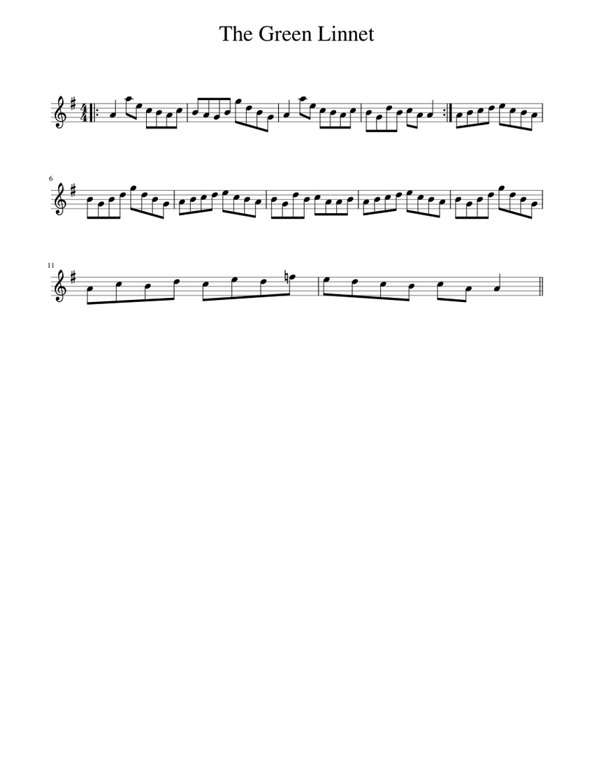 The Green Linnet Sheet music for Piano (Solo) | Musescore.com