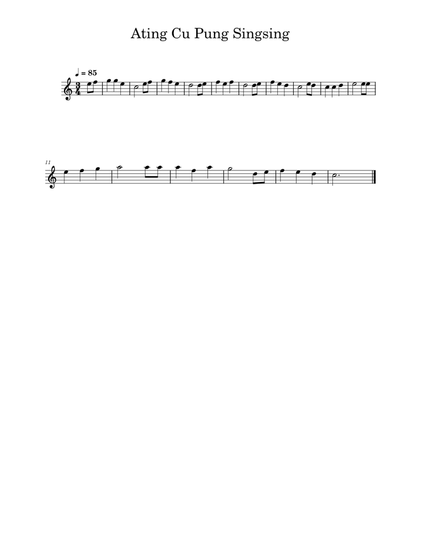 Ati Cu Pung Singsing – unknown composer Ating Cu Pung Singsing Sheet ...
