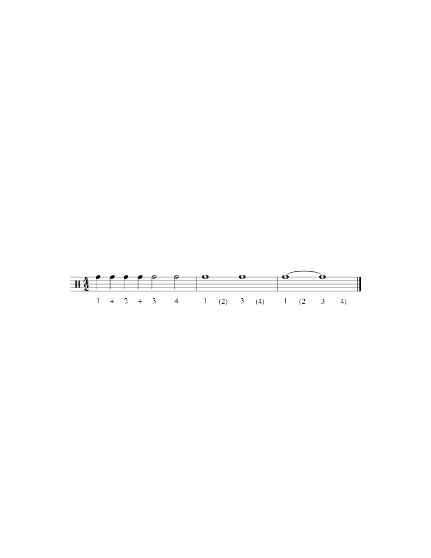 A counted rhythm with the beat unit of a half note Sheet Music for ...