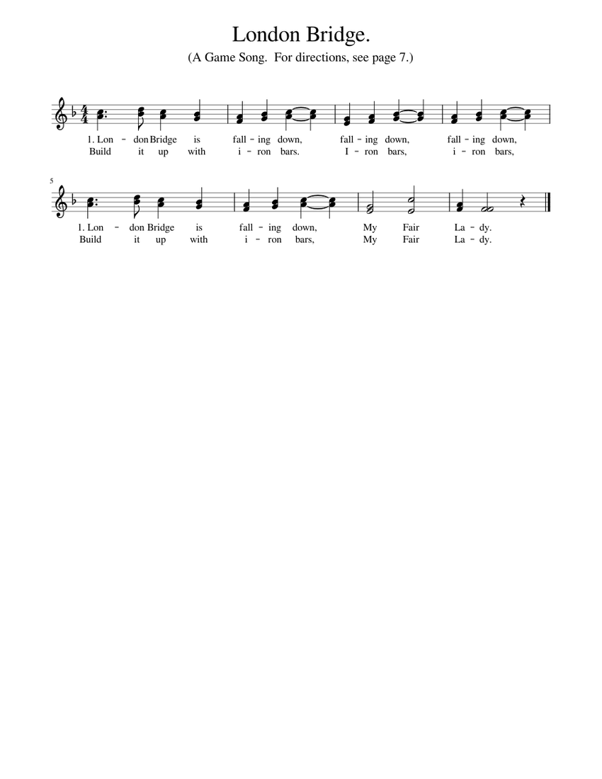 London Bridge. Sheet music for Piano (Solo) Easy | Musescore.com
