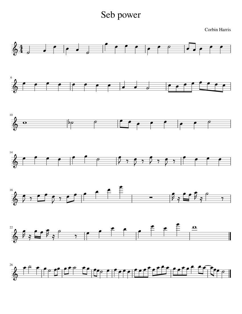 Seb power Sheet music for Piano (Solo) Easy | Musescore.com