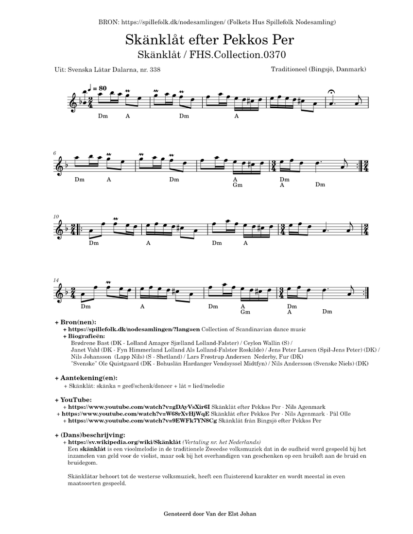 Skänklåt efter Pekkos Per (FHS.Collection.0370) - piano tutorial