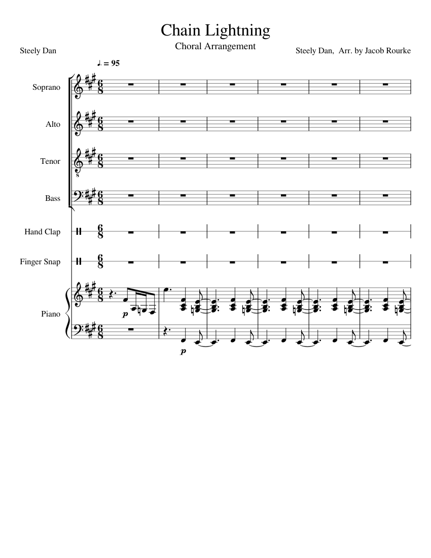 Chain Lightning Sheet Music for Piano, Bass guitar (Mixed Duet ...