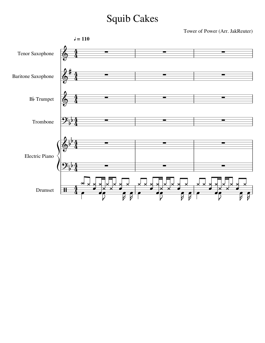 Squib Cakes Sheet Music with Chords for Piano, Trombone, Saxophone ...