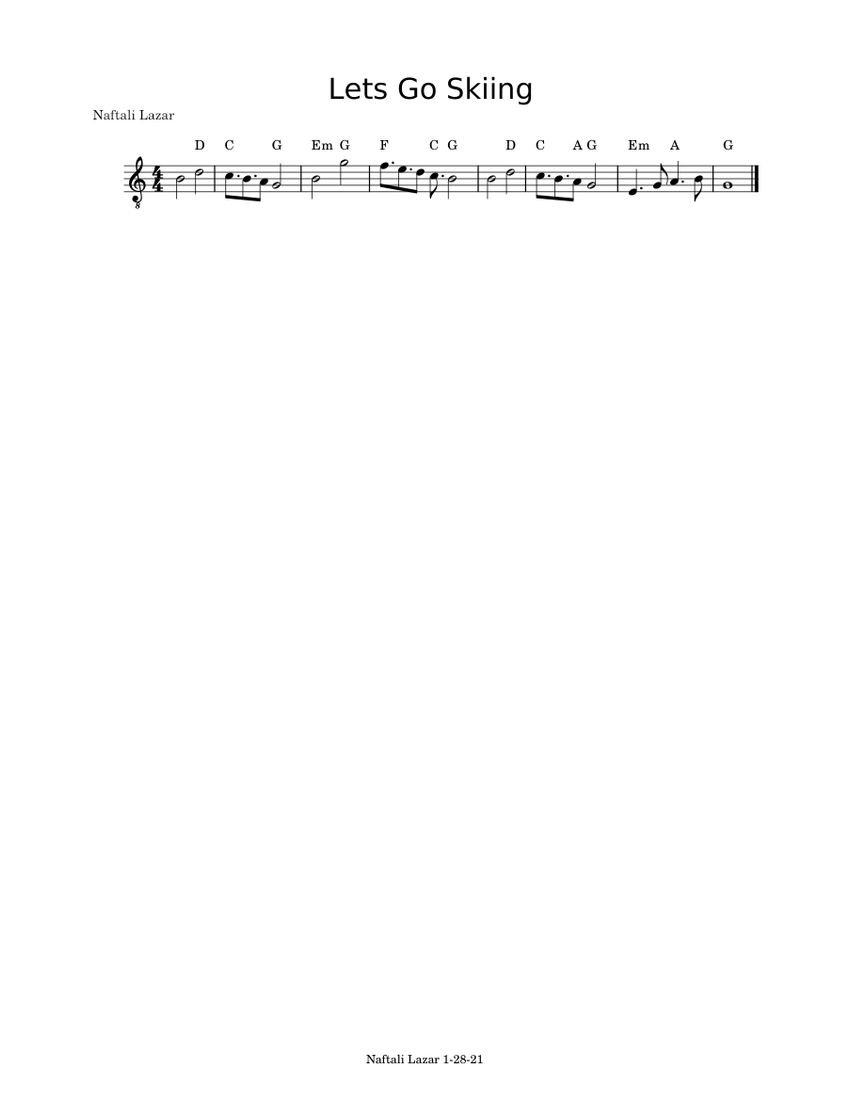 Lets_Go_Skiing Sheet Music for Guitar (Solo) | MuseScore.com