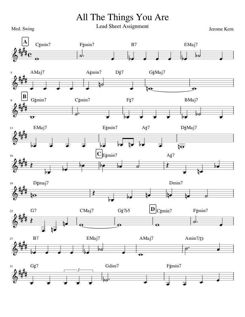 All The Things You Are Sheet music for Piano (Solo) Easy | Musescore.com