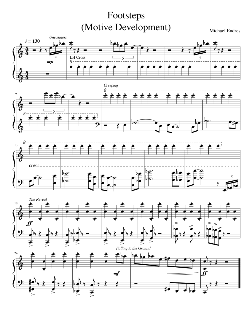 Footsteps Sheet music for Piano (Solo) | Musescore.com