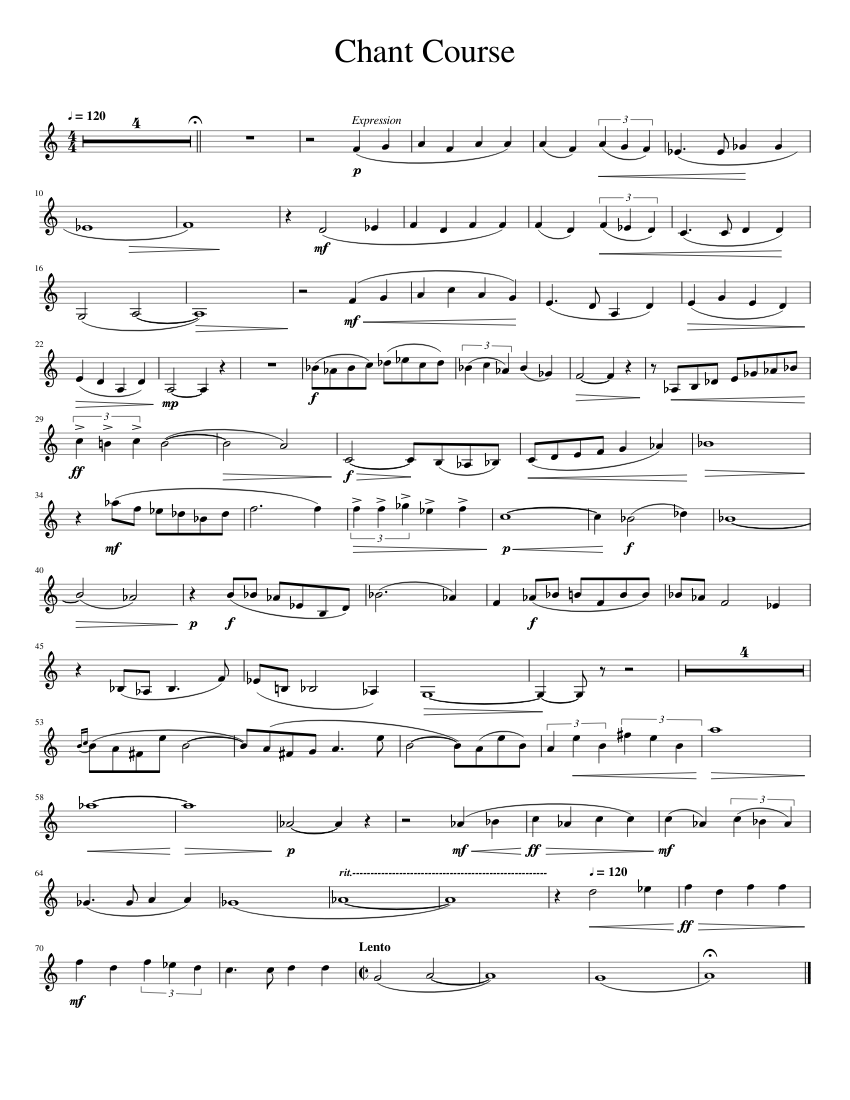 Chant Course Sheet music for Mellophone (Solo) | Musescore.com