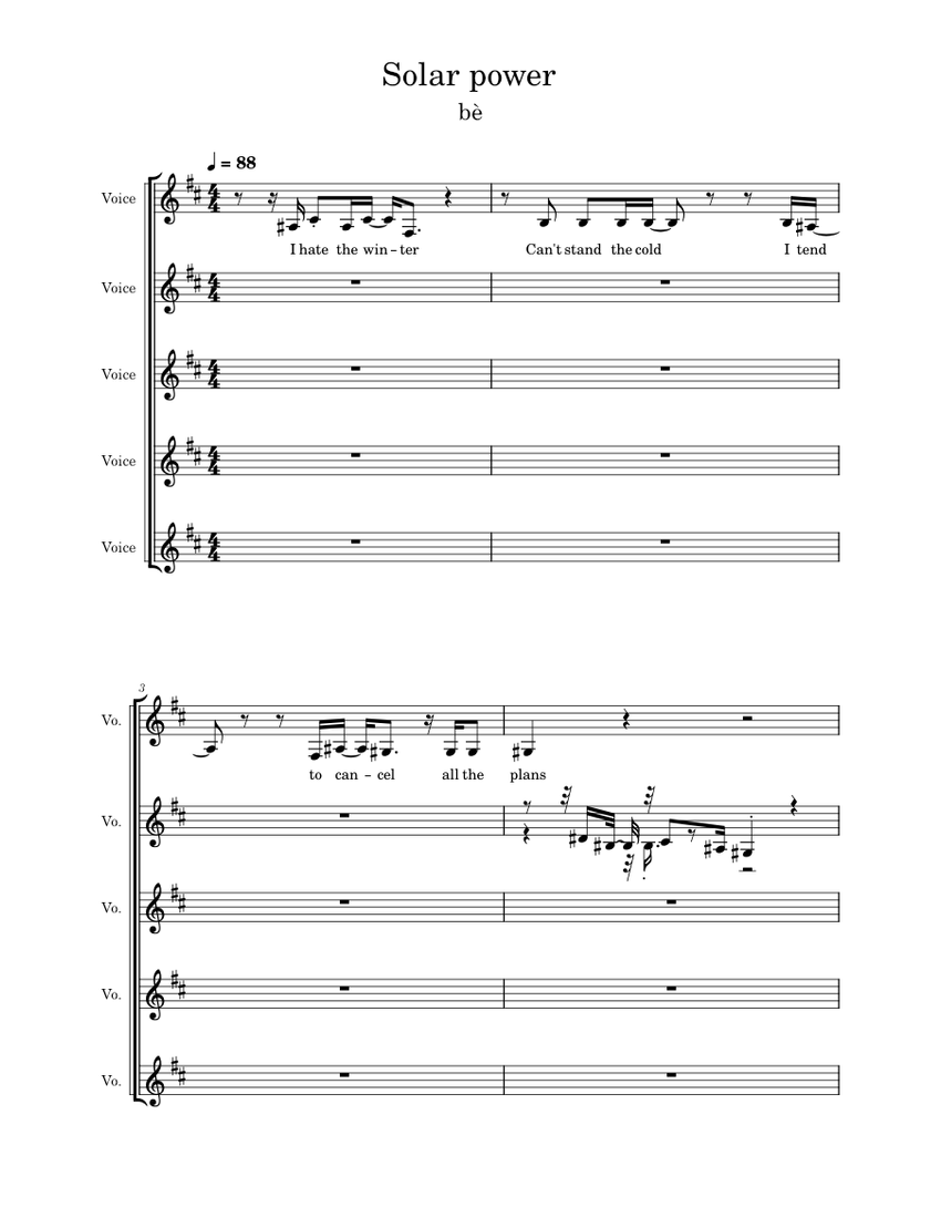 Solar power vocal Sheet music for Vocals (Choral) | Musescore.com
