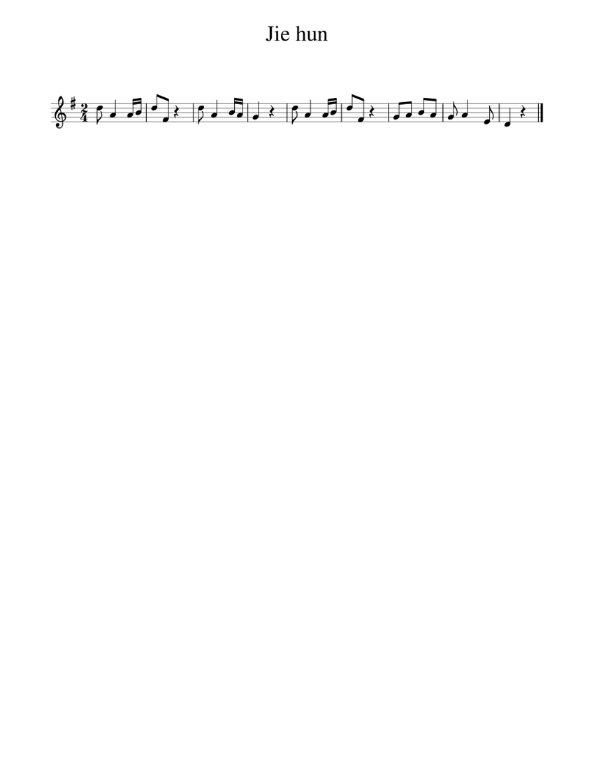 Jie hun Sheet Music for Piano (Solo) easy | MuseScore.com