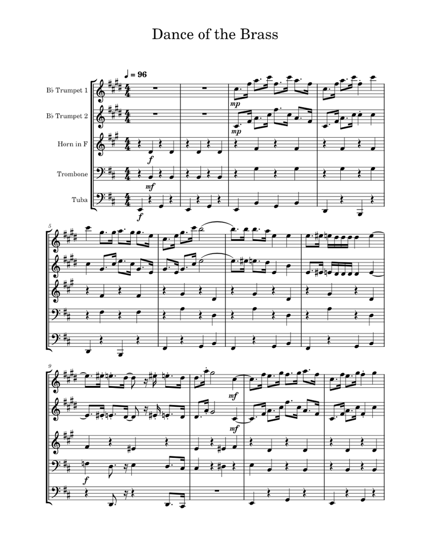 Dance of the Knights Brass quintet Sheet music for Trombone, Tuba ...