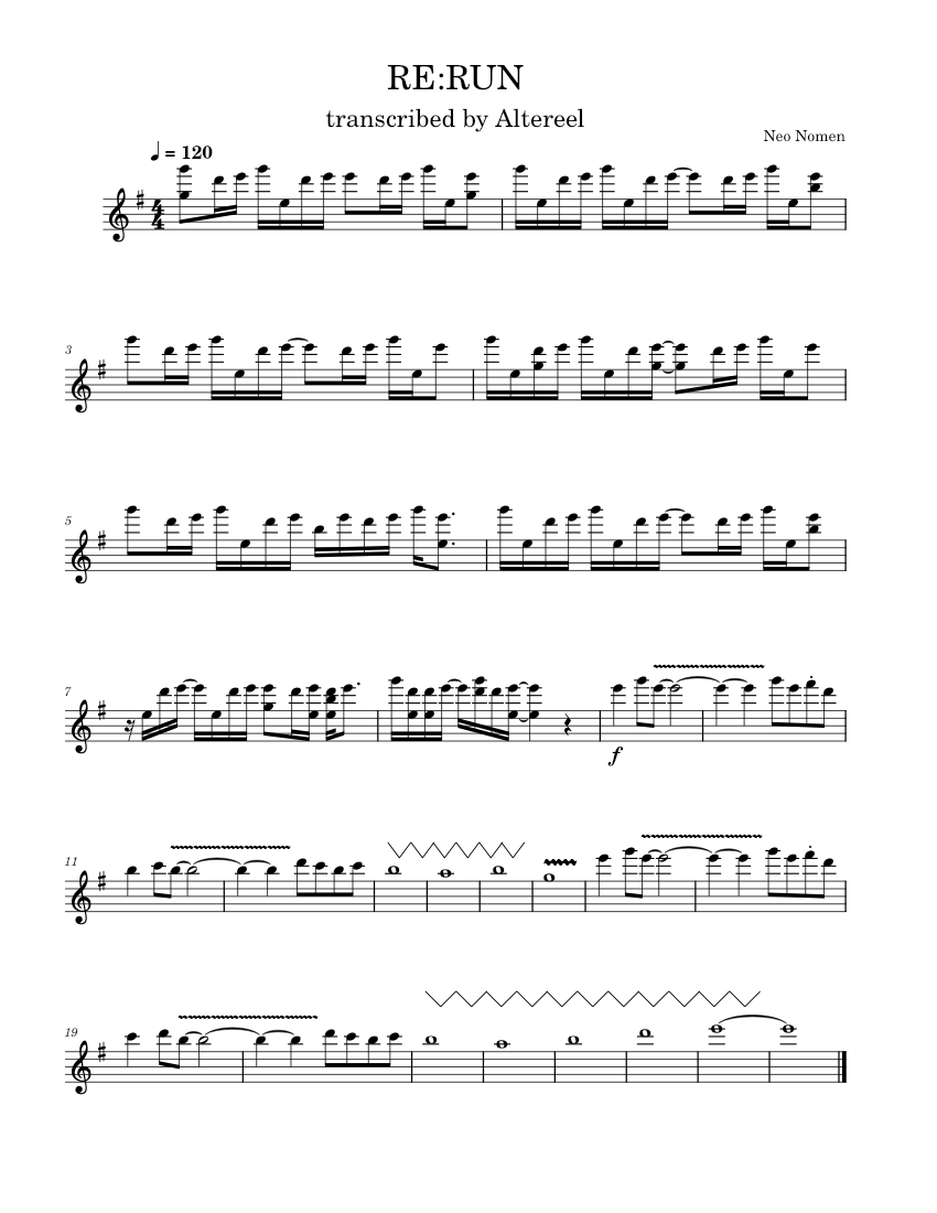 RE:RUN – Neo Nomen for Horn in F Sheet music for French horn (Solo ...