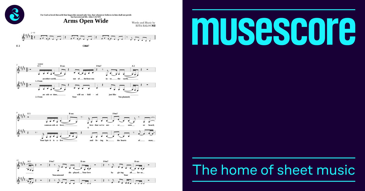 ArmsOpenWide_LS.mxl Sheet music for Synthesizer (Mixed Duet ...