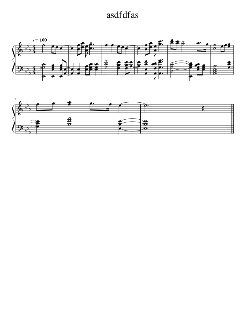 asdfdfas Sheet music for Piano (Solo) | Musescore.com