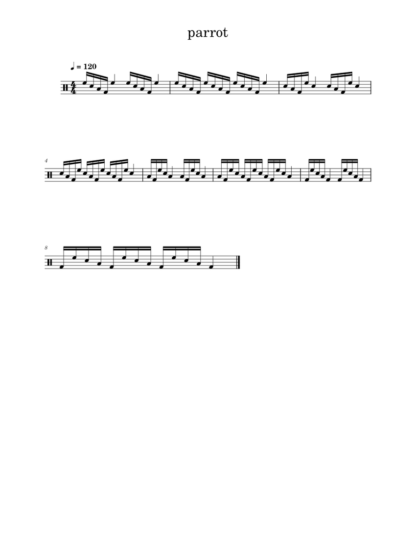 parrot Sheet music for Bass drum (Marching Band) | Musescore.com