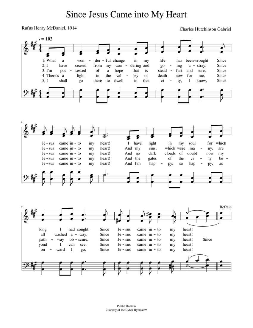 Since jesus came into my heart - Charles H. Gabriel Sheet music for ...