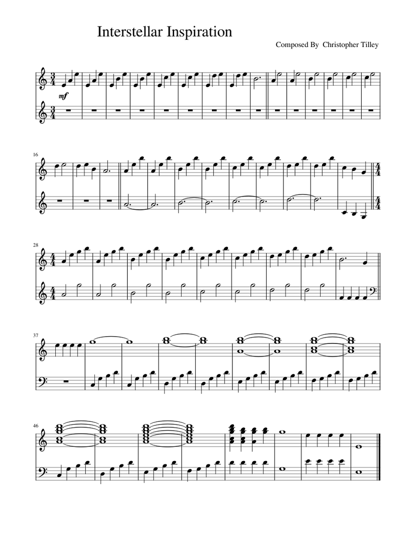 Interstellar Inspiration - piano tutorial