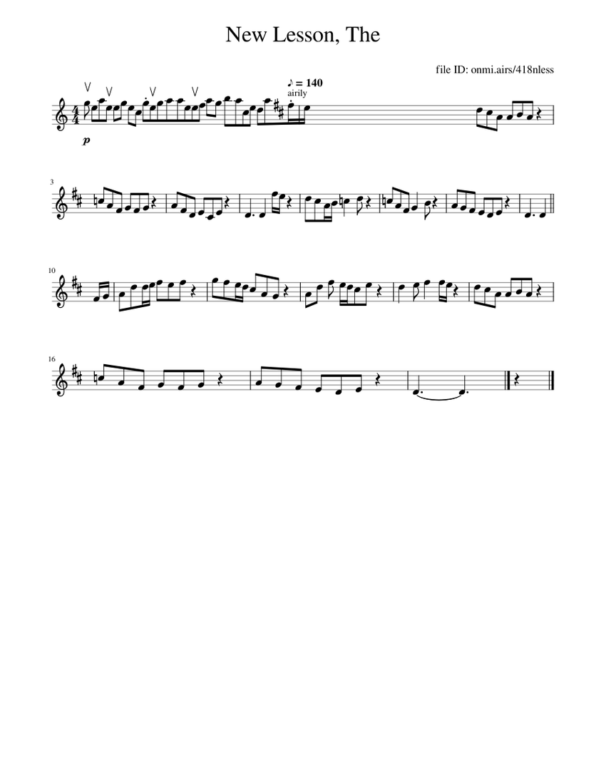 The New Lesson Sheet music for Piano (Solo) Easy | Musescore.com