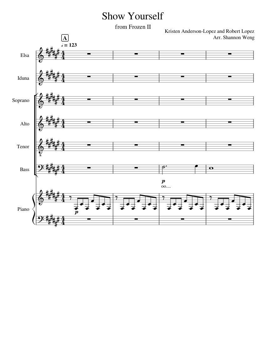 Show Yourself Sheet Music for Piano, Soprano, Alto, Tenor & more ...