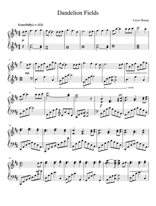 dandelion fields piano