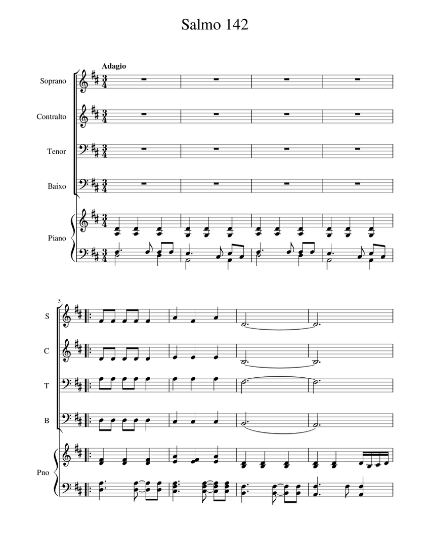 Salmo 142 Sheet music for Piano (Choral) | Musescore.com