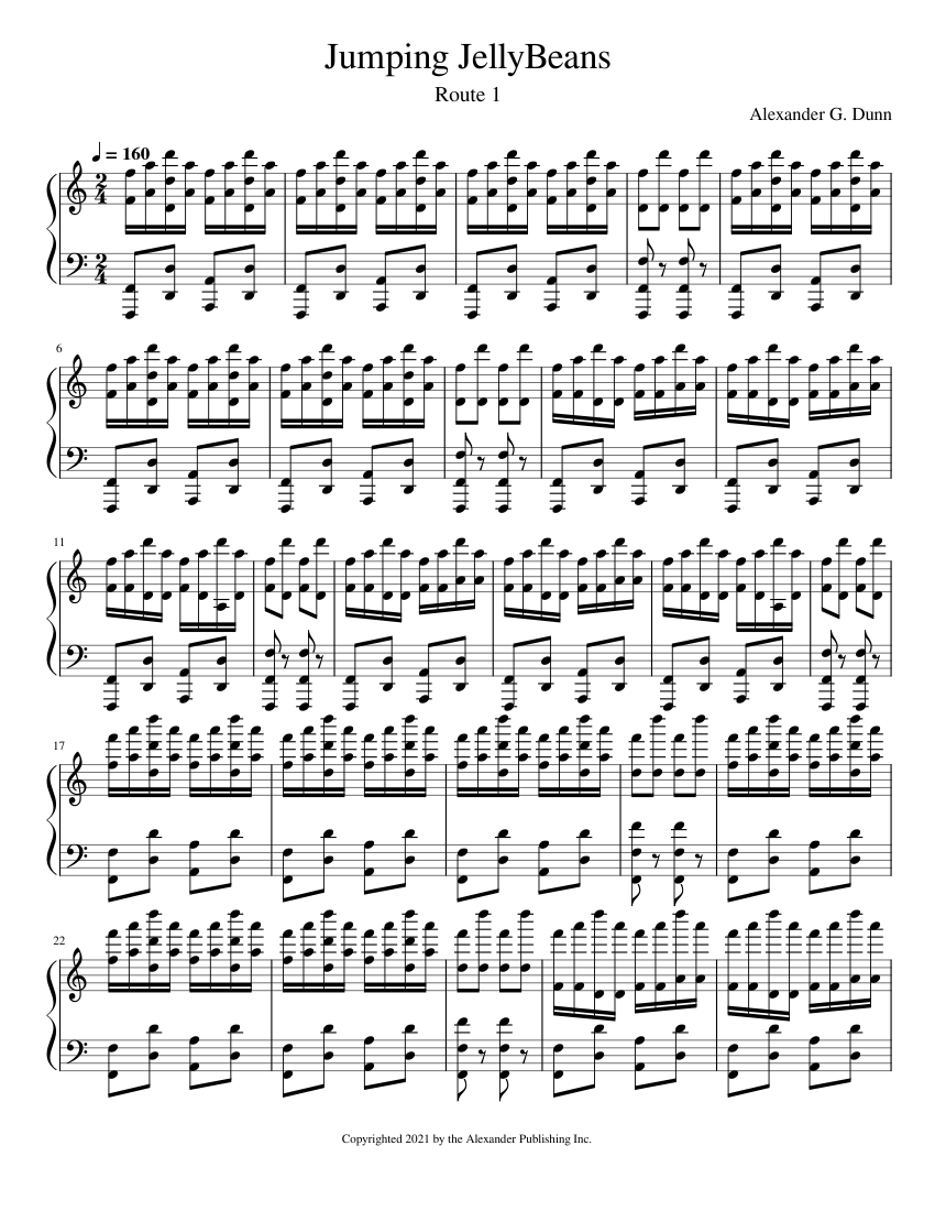 Jumping JellyBeans Sheet Music for Piano (Piano Duo) | MuseScore.com