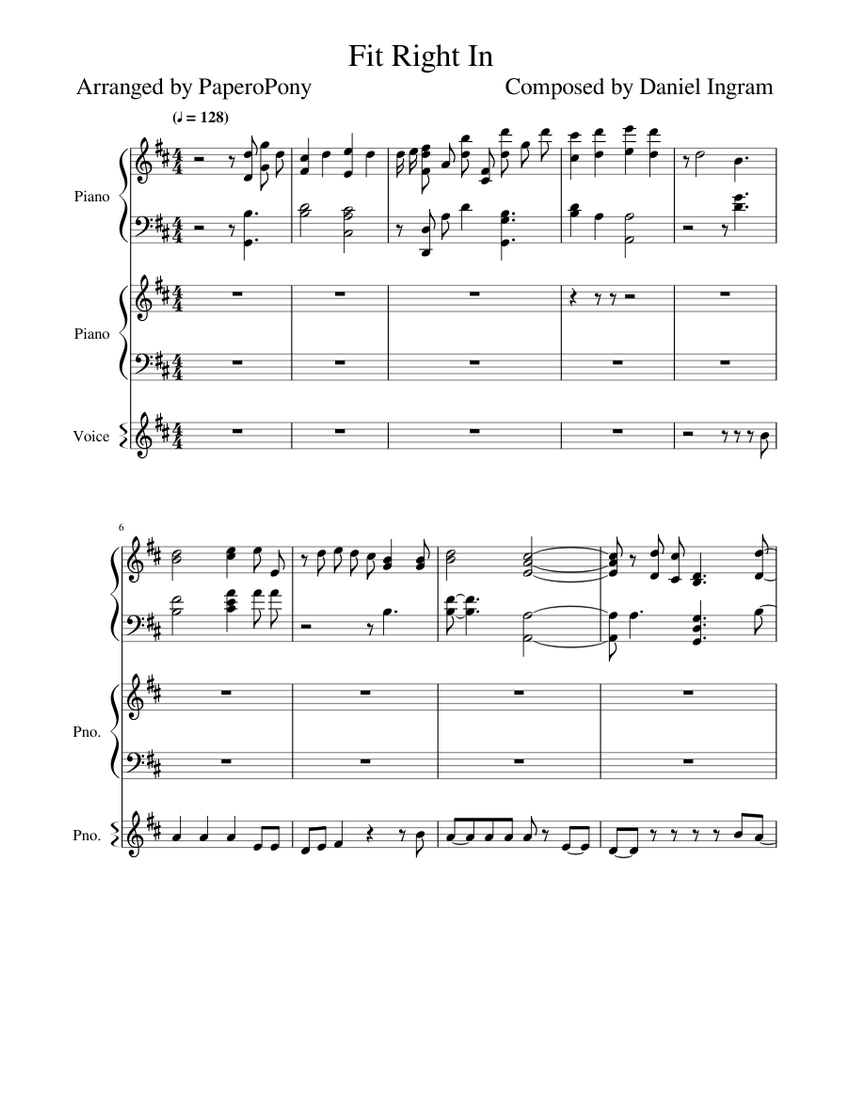 MLP: FiM - Fit Right In Sheet Music for Piano (Mixed Trio) | MuseScore.com