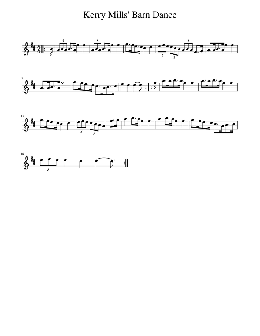 Kerry Mills' Barn Dance Sheet Music for Piano (Solo) easy | MuseScore.com