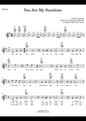 You Are My Sunshine (Ukulele) Sheet Music with Chords for Ukulele (Solo ...