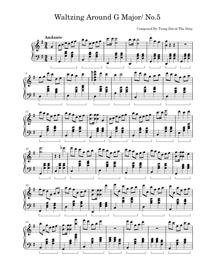Waltzing Around G Major/ No.5 Sheet music for Piano (Solo) Easy ...