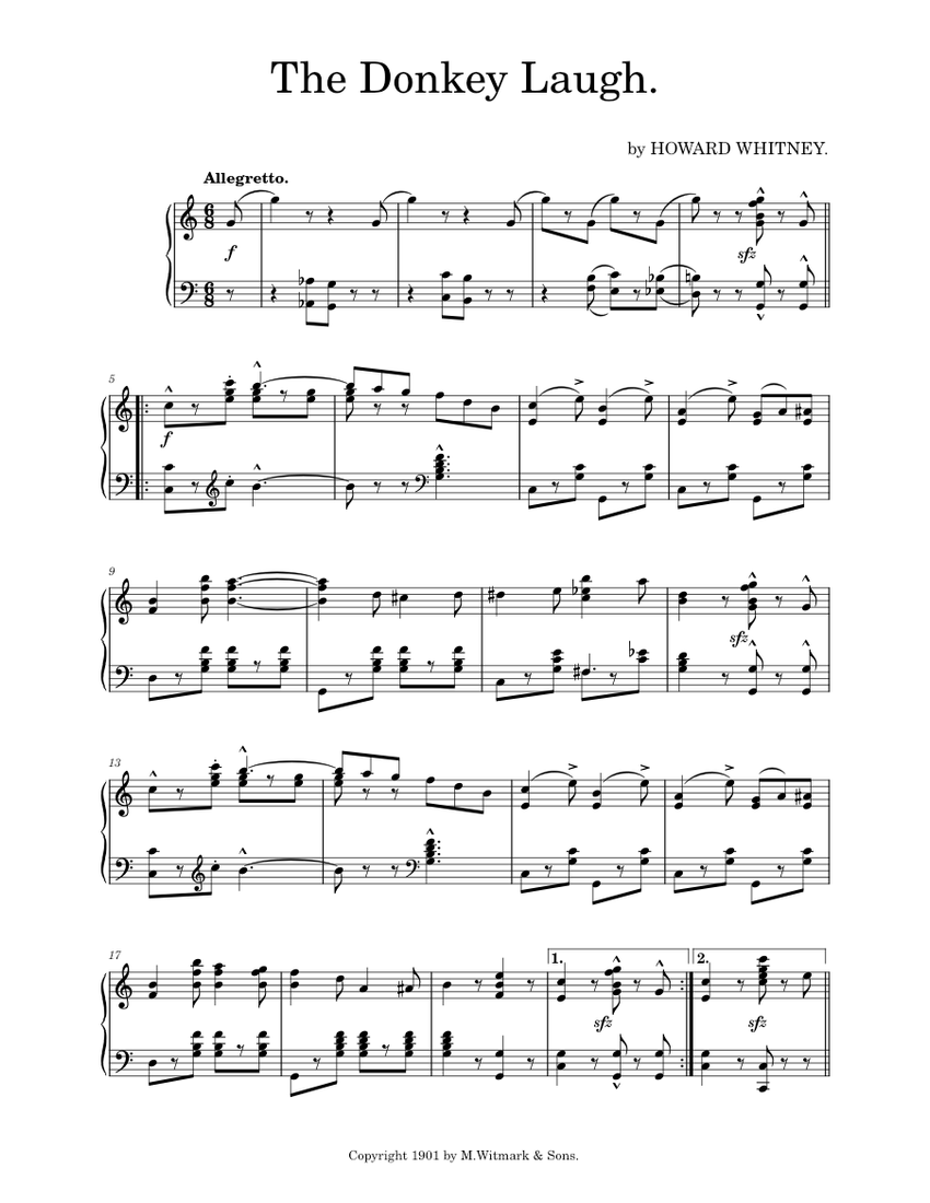 The Donkey Laugh (1901) Sheet music for Piano (Solo) | Musescore.com