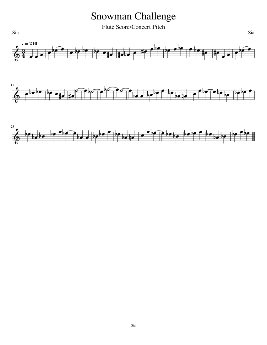 Snowman Challenge Sheet Music for Piano (Solo) easy | MuseScore.com