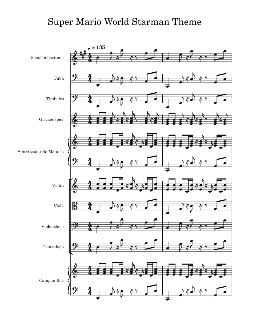 Super Mario World Star Theme – Koji Kondo Sheet music for Tuba ...
